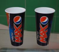 China Custom Recyclable Cold Drink Paper Cups Printed Logo For Juice Cold Beverage for sale