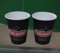 China Custom Printed White Black Disposable Paper Cups For Hot Drinks / Coffee for sale