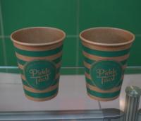 China Recyclable Brown Kraft Paper Cups For Soft Drink , 8oz Coffee Cups for sale