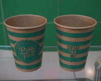China Recyclable Brown Kraft Paper Cups For Soft Drink , 8oz Coffee Cups for sale