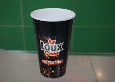 China Black Eco Friendly Single Wall 16oz Paper Cup For Juice / Coco Cola for sale