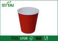 China Liquid Proofing Ripple Paper Cups , Disposable 12oz Coffee Paper Cup for sale