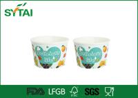 China Recycle Blue Paper Ice Cream Cups Disposable Salad Bowls With Lids Spoon for sale