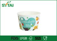 China Recycle Blue Paper Ice Cream Cups Disposable Salad Bowls With Lids Spoon for sale