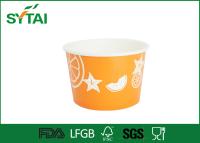 China Biodegradable Orange Eco Friendly Paper Ice Cream Bowls With Lids for sale