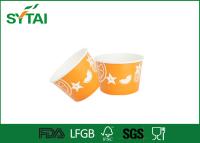 China Biodegradable Orange Eco Friendly Paper Ice Cream Bowls With Lids for sale