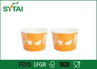 China Biodegradable Orange Eco Friendly Paper Ice Cream Bowls With Lids for sale