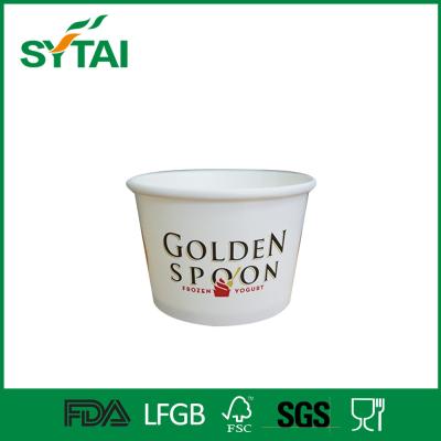 China 12oz 16oz Paper Ice Cream Cups / Yogurt Disposable Paper Cups for sale