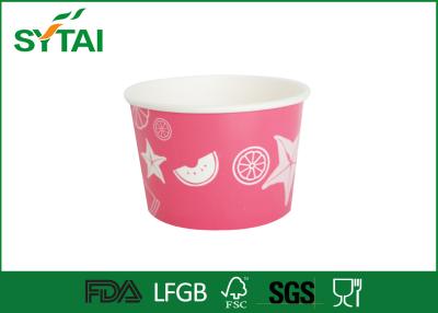 China Custom Print Ice Cream Paper Cups Disposable Salad Bowl With Lids for sale