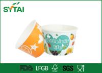 China Customized Food Grade Ice Cream Paper Cups , Disposable Paper Bowl 16oz  520ml for sale