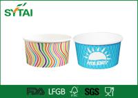 China 4oz Printed Frozen Yogurt Paper Cup , Disposable Ice Cream Cups with PE Coated Paper for sale