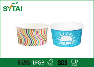 China 4oz Printed Frozen Yogurt Paper Cup , Disposable Ice Cream Cups with PE Coated Paper for sale