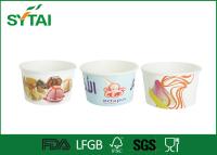 China 9oz Logo Printed Double PE Disposable Paper Ice Cream Cups / Yogurt Cups with Lids for sale