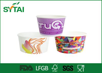 China Custom Logo Disposable Paper Ice Cream Cups for Yogurt or Milk 16oz Red White Multi Color for sale