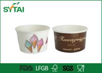 China Custom Logo Disposable Paper Ice Cream Cups for Yogurt or Milk 16oz Red White Multi Color for sale