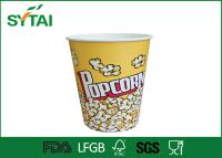 China Disposable Paper Popcorn Buckets / Biodegradable Paper Popcorn Cups Multi Color for sale