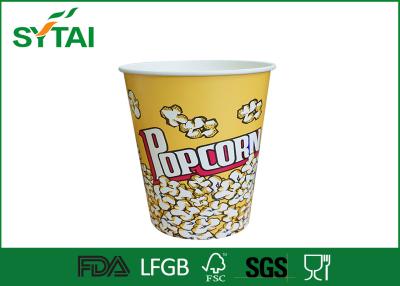 China Disposable Paper Popcorn Buckets / Biodegradable Paper Popcorn Cups Multi Color for sale
