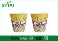 China Disposable Paper Popcorn Buckets / Biodegradable Paper Popcorn Cups Multi Color for sale
