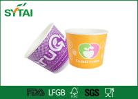 China 12oz Logo Printed Yogurt ice cream paper cups with lids , FDA for sale