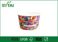 China PE coated 8 / 12 / 16 Oz small paper ice cream cups Flexo Printing for sale