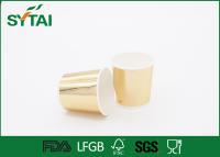 China Small Gold 4 Oz Single Double Wall Paper Cups PE Coated Biodegradable for sale