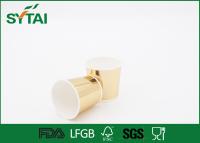 China Small Gold 4 Oz Single Double Wall Paper Cups PE Coated Biodegradable for sale