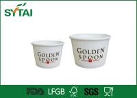 China Biodegradable printed Paper Ice Cream Cups , Recyclable Materials for sale