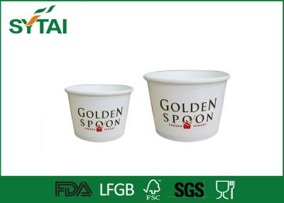 China Biodegradable printed Paper Ice Cream Cups , Recyclable Materials for sale