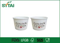 China Biodegradable printed Paper Ice Cream Cups , Recyclable Materials for sale