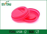 China 8 Oz Red Plastic Paper Cup Lids for Coffee or Tea Paper Cups for sale