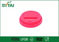 China 8 Oz Red Plastic Paper Cup Lids for Coffee or Tea Paper Cups for sale
