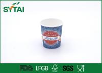 China Disposable Blue Custom Printed Paper Cups For Friendship , Biodegradable for sale