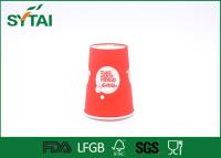 China Little Paper Material Throw Away Coffee Cups Red , 100% Food Grade for sale
