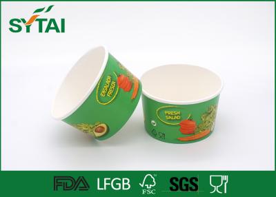 China Green Large Capacity Biodegradable Paper Salad Bowl For Vegetables for sale