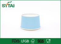 China Blue Logo Recycled Ice Cream Paper Cups , Customizea Disposable Ice Cream Bowls for sale
