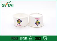 China 6 Oz Size 240 ML Disposable Eco - friendly White Paper Ice Cream Cups Impermeable for sale