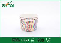 China Stripe Pattern Paper Ice Cream Cups , Disposable Ice Cream Cups Customized for sale