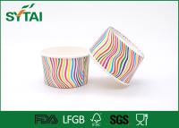 China Stripe Pattern Paper Ice Cream Cups , Disposable Ice Cream Cups Customized for sale
