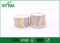 China Stripe Pattern Paper Ice Cream Cups , Disposable Ice Cream Cups Customized for sale