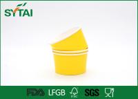 China Simple Customized Yellow  Paper Ice Cream Bowls Disposable Logo Printed for sale