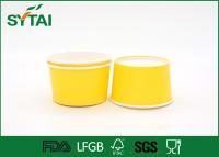 China Simple Customized Yellow  Paper Ice Cream Bowls Disposable Logo Printed for sale