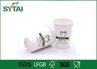 China Eco - friendly White Embossing Paper Cup With Green Love Design Printed for sale