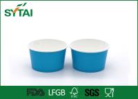 China Biodegradable Blue Paper Ice Cream Cups , PE Coated Materials for sale