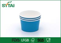 China Biodegradable Blue Paper Ice Cream Cups , PE Coated Materials for sale