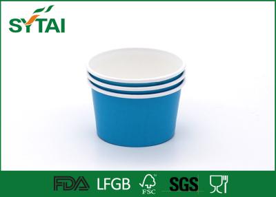 China Biodegradable Blue Paper Ice Cream Cups , PE Coated Materials for sale