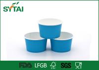 China Biodegradable Blue Paper Ice Cream Cups , PE Coated Materials for sale
