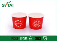 China Red Custom Size Eco - friendly Ice Cream Paper Cup for Cold Food for sale