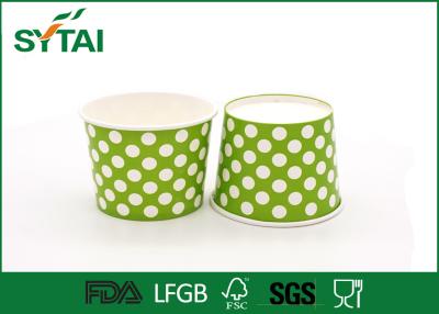 China Dot Pattern Printed Recycled Ice Cream Paper Cups , Customized Logo Ice Cream Bowls for sale