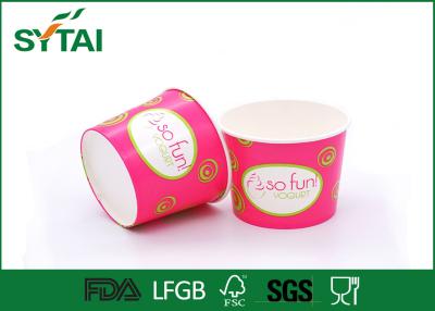 China 12 Oz Pink Colors Bright Disposable Custom Details Ice Cream Bowl for sale