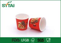 China Character Images 2.5 OZ Printed Red Paper Cup With Food Grade Paper for sale